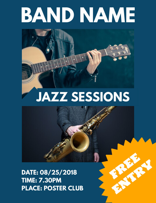 Copy of Jazz Sessions Flyer Template | PosterMyWall