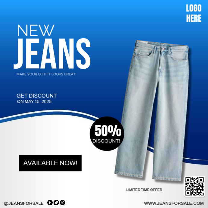 Plantilla de jeans | PosterMyWall