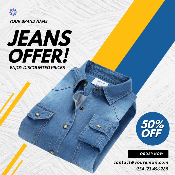 Copy of jeans jacket fashion sale template | PosterMyWall