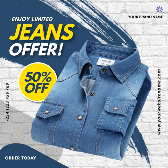 Copy of jeans jacket fashion sale template | PosterMyWall