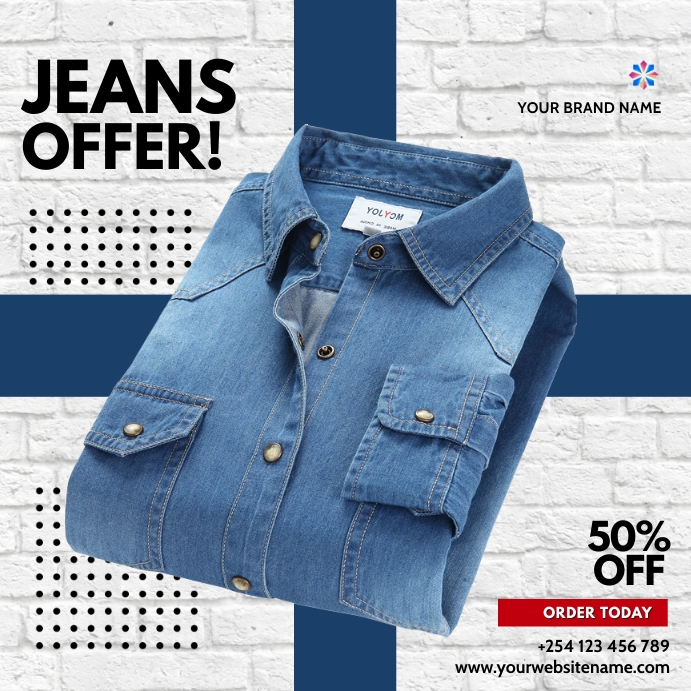 Copy of jeans jacket fashion sale template | PosterMyWall