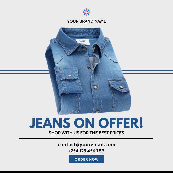 Copy of jeans jacket fashion sale template | PosterMyWall