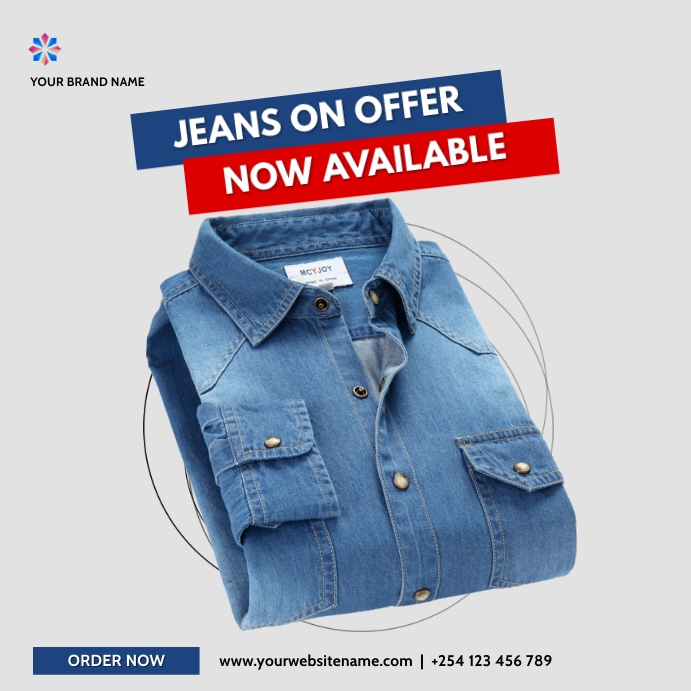 Copy of jeans jacket fashion sale template | PosterMyWall
