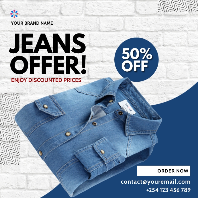 Copy of jeans jacket fashion sale template | PosterMyWall