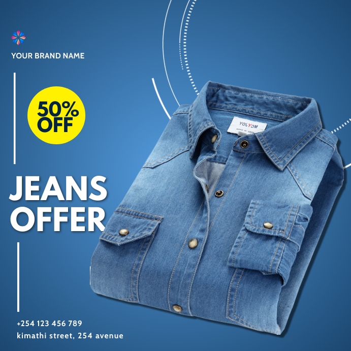 jeans jacket fashion sale template | PosterMyWall