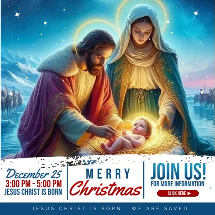Copy of Jesus Christ is born | PosterMyWall