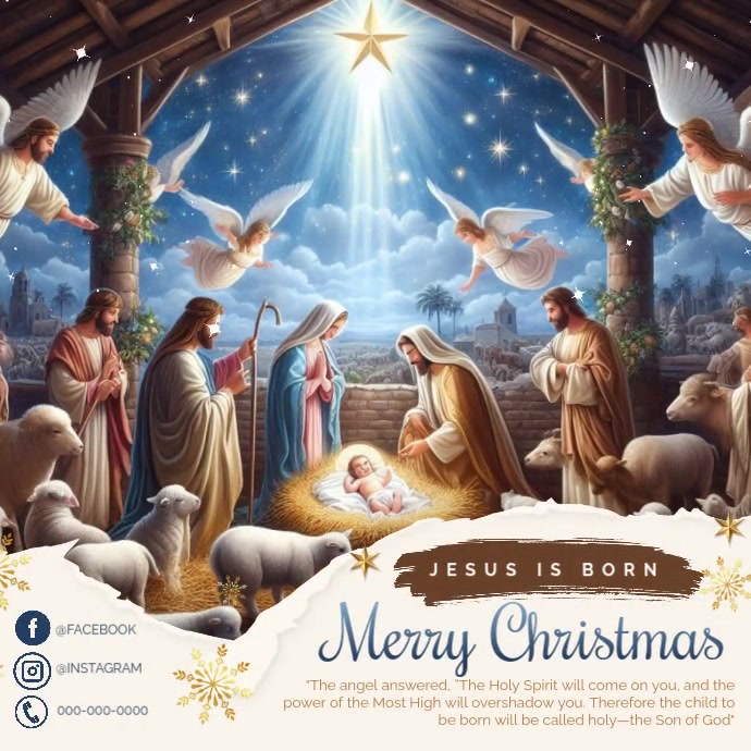 Copy of Jesus Christ is born | PosterMyWall