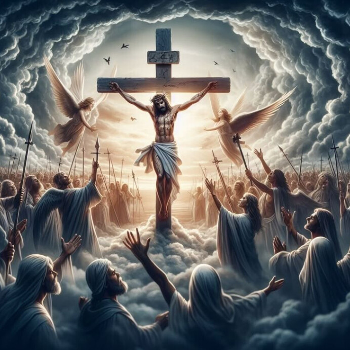 Jesus Christ on the cross - Happy Easter Template | PosterMyWall