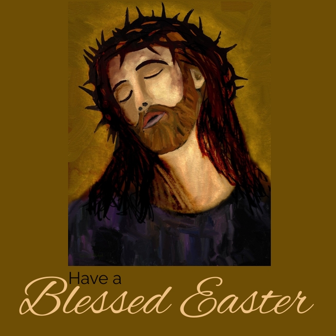 Jesus Face Blessed Easter Art Template | PosterMyWall