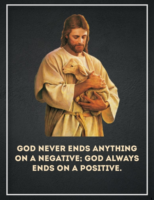 Jesus holding goat in hand design template | PosterMyWall