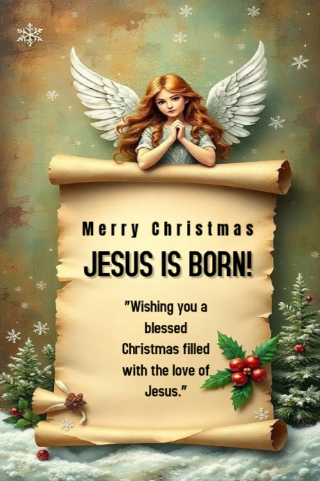 Jesus is Born Christmas Poster Template | PosterMyWall