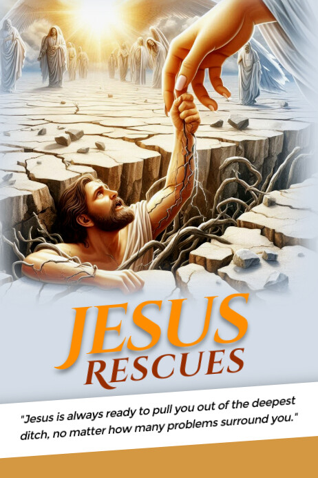 Jesus rescues Template | PosterMyWall