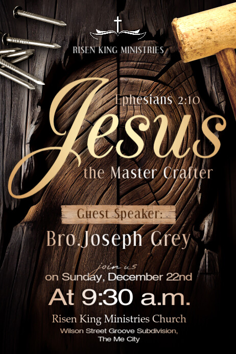 Plantilla de Jesus the master crafter | PosterMyWall