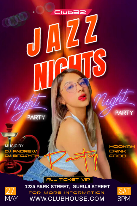jezz night club party Template | PosterMyWall