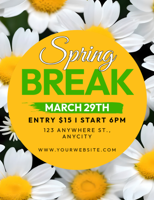 Jingga Ceria Spring Break Event Pamflet Template | PosterMyWall