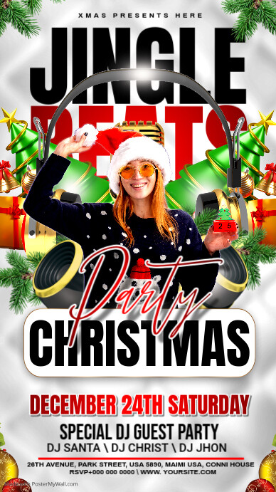 JINGLE BEATS CHRISTMAS Template | PosterMyWall