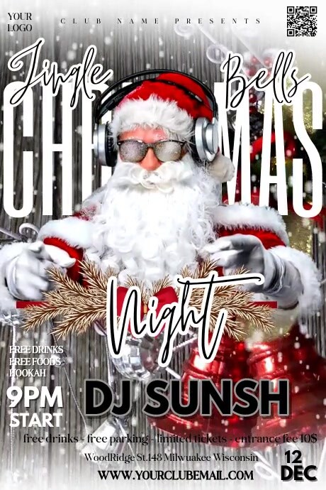 Jingle Bells Christmas Night Party Ads Template | PosterMyWall