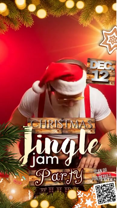 Jingle Jam Christmas Night Party Template | PosterMyWall
