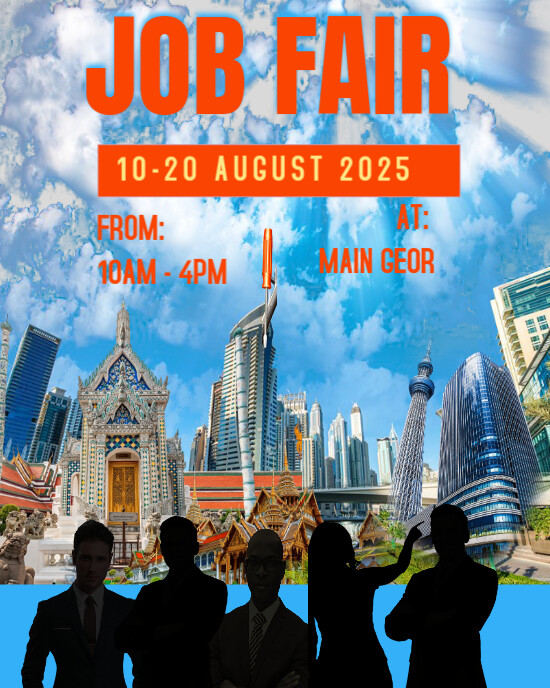 Job fair announcement poster design Template | PosterMyWall