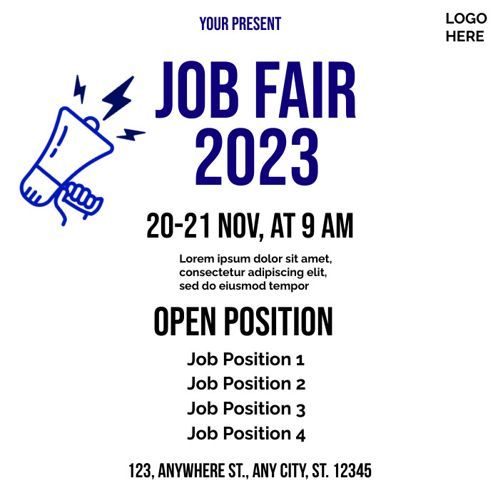job FAIR hiring flyers Template | PosterMyWall