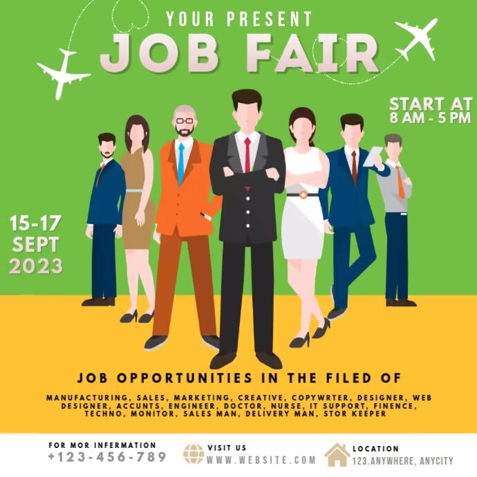JOB FAIR VIDEO Template | PosterMyWall