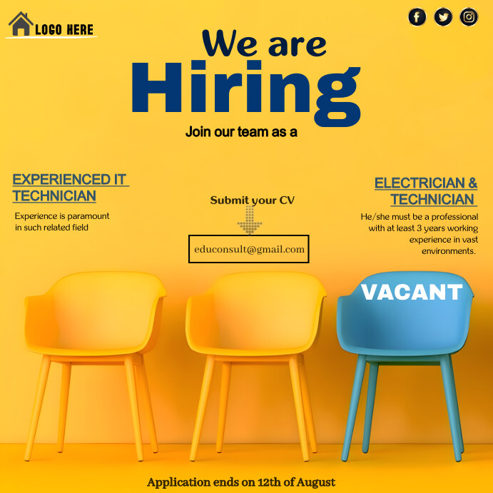 Job hiring ads Template | PosterMyWall