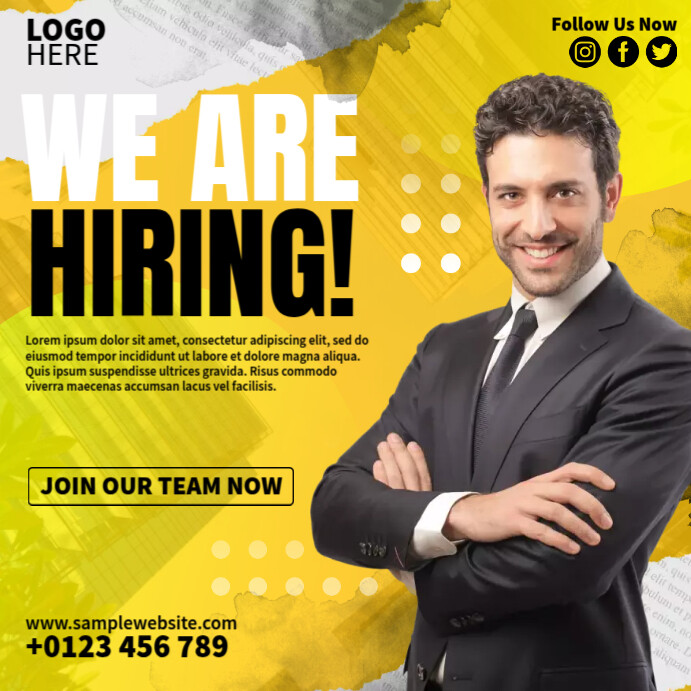 Job Hiring Ads Template | PosterMyWall