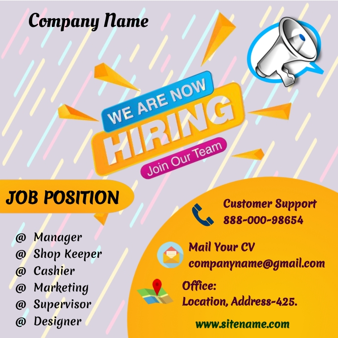 Plantilla de Empleo | PosterMyWall