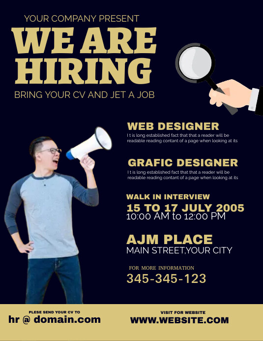 job hiring flyer template design | PosterMyWall