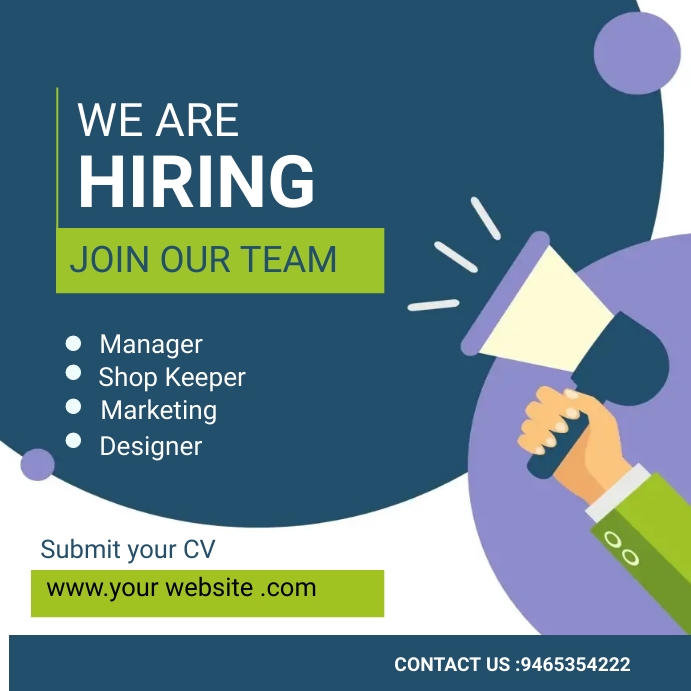 job hiring instagram post Template | PosterMyWall