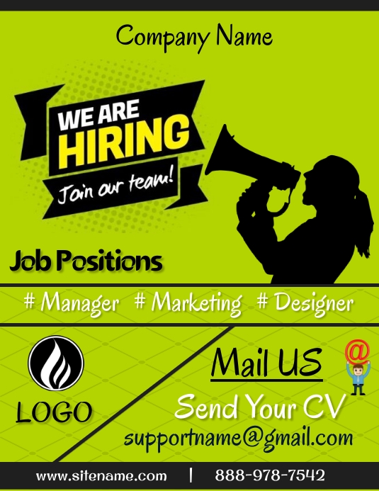 Emprego Contratando Cartaz Modelo | PosterMyWall