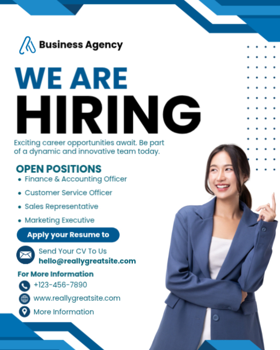 job opening modern hiring poster Template | PosterMyWall