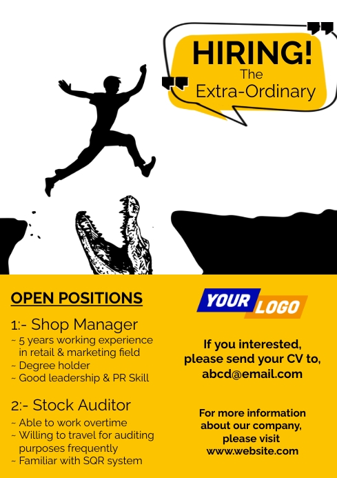 Job vacancy flyer Template | PosterMyWall