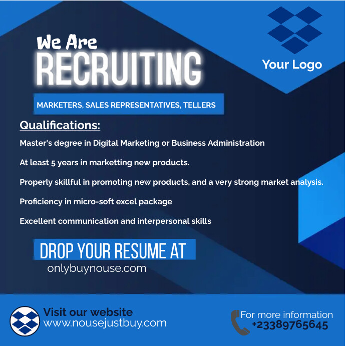 Plantilla de JOB VACANCY POST | PosterMyWall