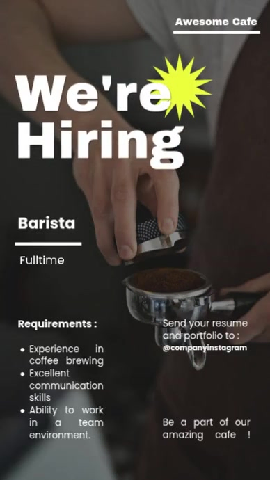 Copy of Jobs Hiring Cafe Template Instagram Story | PosterMyWall