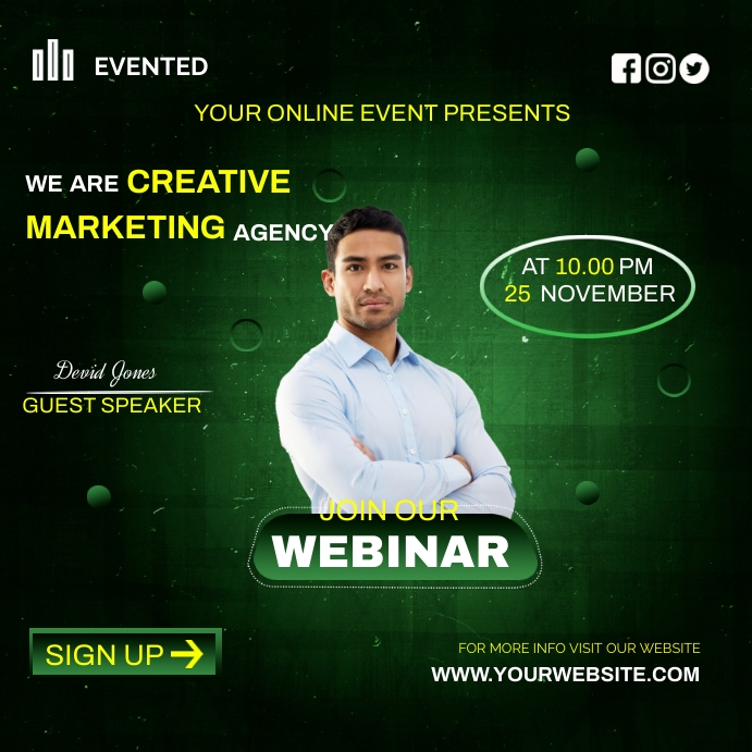 Plantilla de Join Our Webinar | PosterMyWall