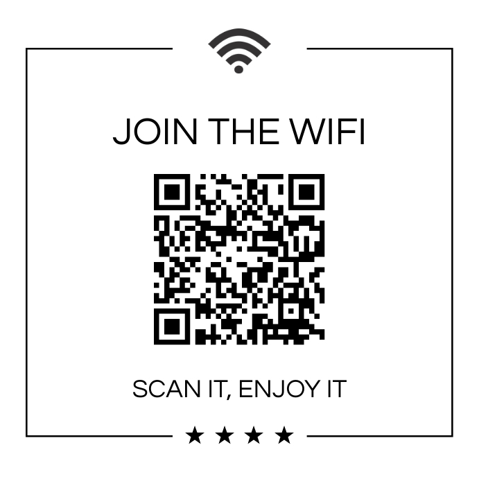 Plantilla de join the wifi template black and white colors | PosterMyWall