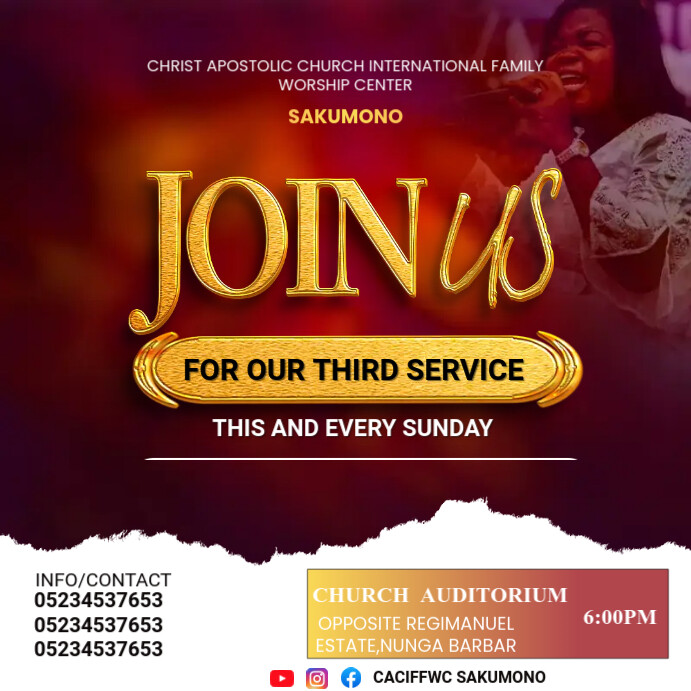 Plantilla de JOIN US church service invitation | PosterMyWall