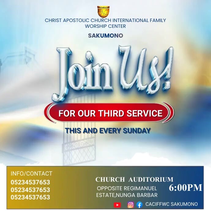 Plantilla de JOIN US church service invitation | PosterMyWall