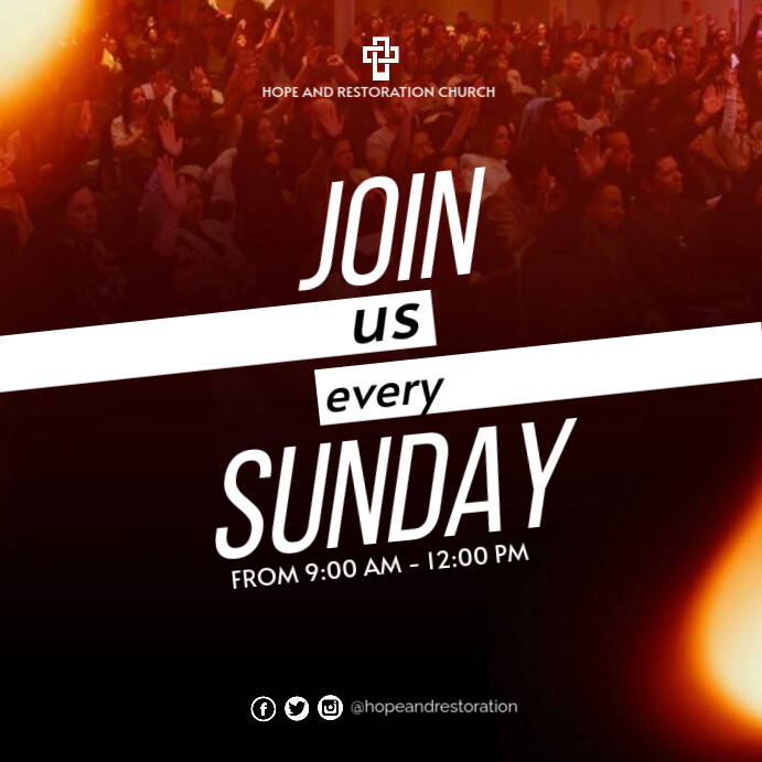 join us every sunday template | PosterMyWall