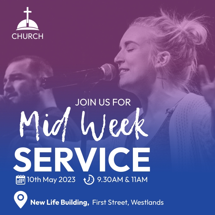 join us for church midweek service flyer Template | PosterMyWall