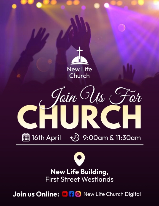 Join us for Church poster Template | PosterMyWall