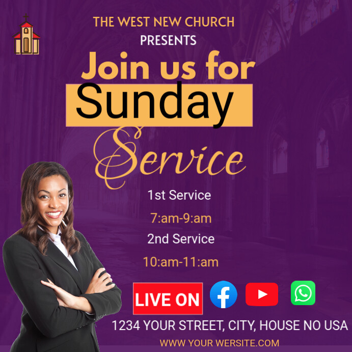 Copy of join us for church service | PosterMyWall
