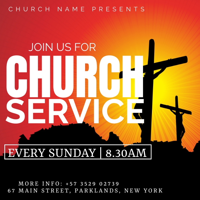 Join us for church service Template | PosterMyWall