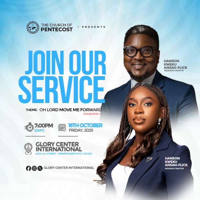 Copy of Join Us for Service Church Event Template | PosterMyWall