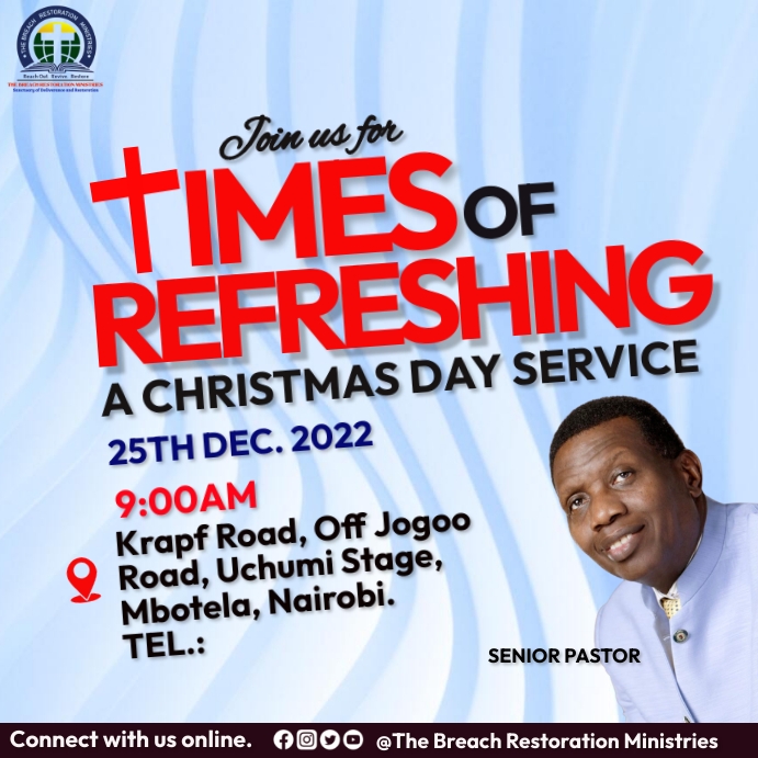 join us for times of refreshing (1) Template | PosterMyWall