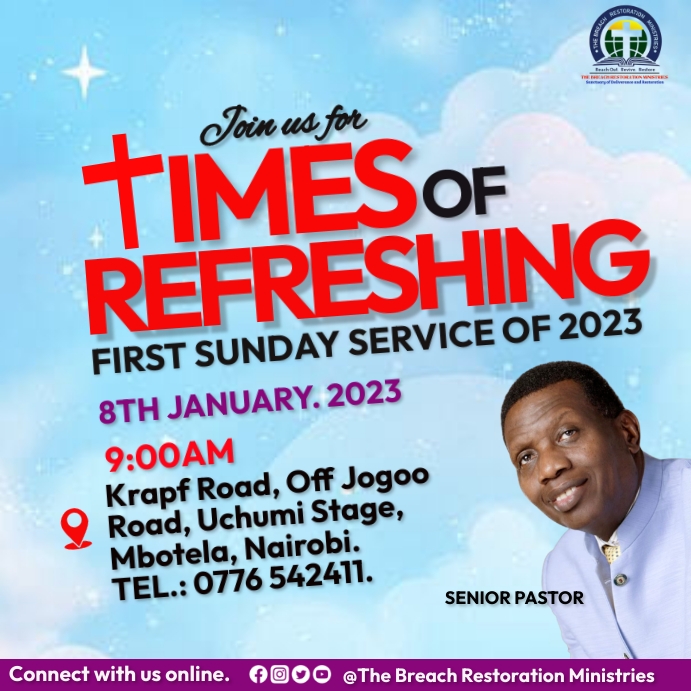 join us for times of refreshing (2) Template | PosterMyWall