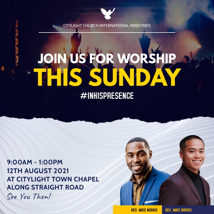join us for worship flyer template | PosterMyWall