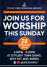 join us for worship this sunday Template | PosterMyWall