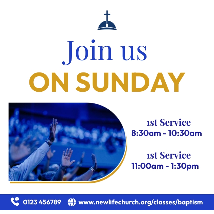 Join us on Sunday church flyer Templat | PosterMyWall
